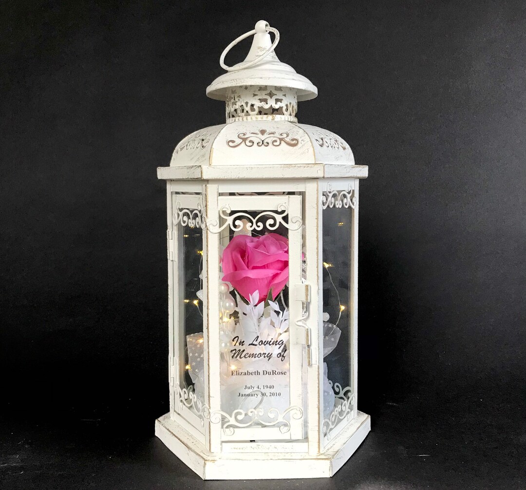 Rose Memorial Lantern, in Memory Of, Sympathy Gift, Grief Gift, Loss of ...