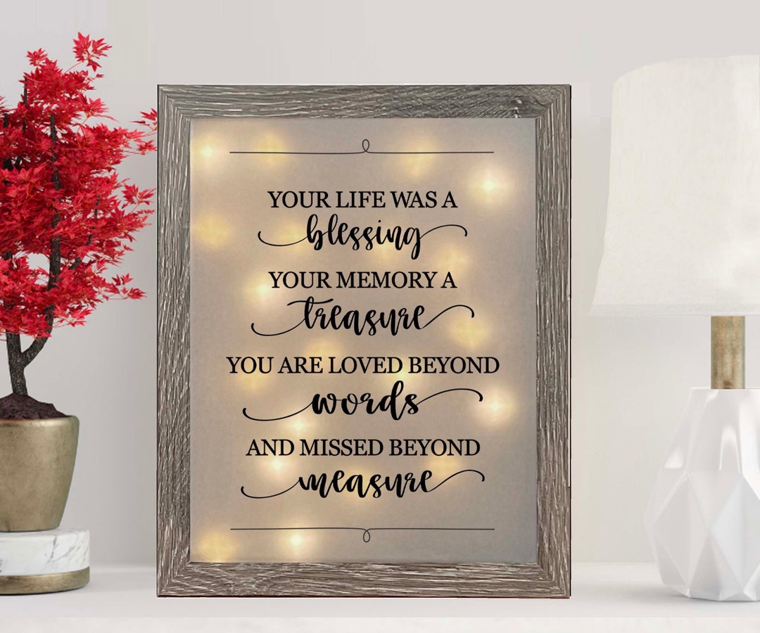 Memorial Shadow Box Frame, Sympathy Gift for Loss of Mother, Funeral or ...