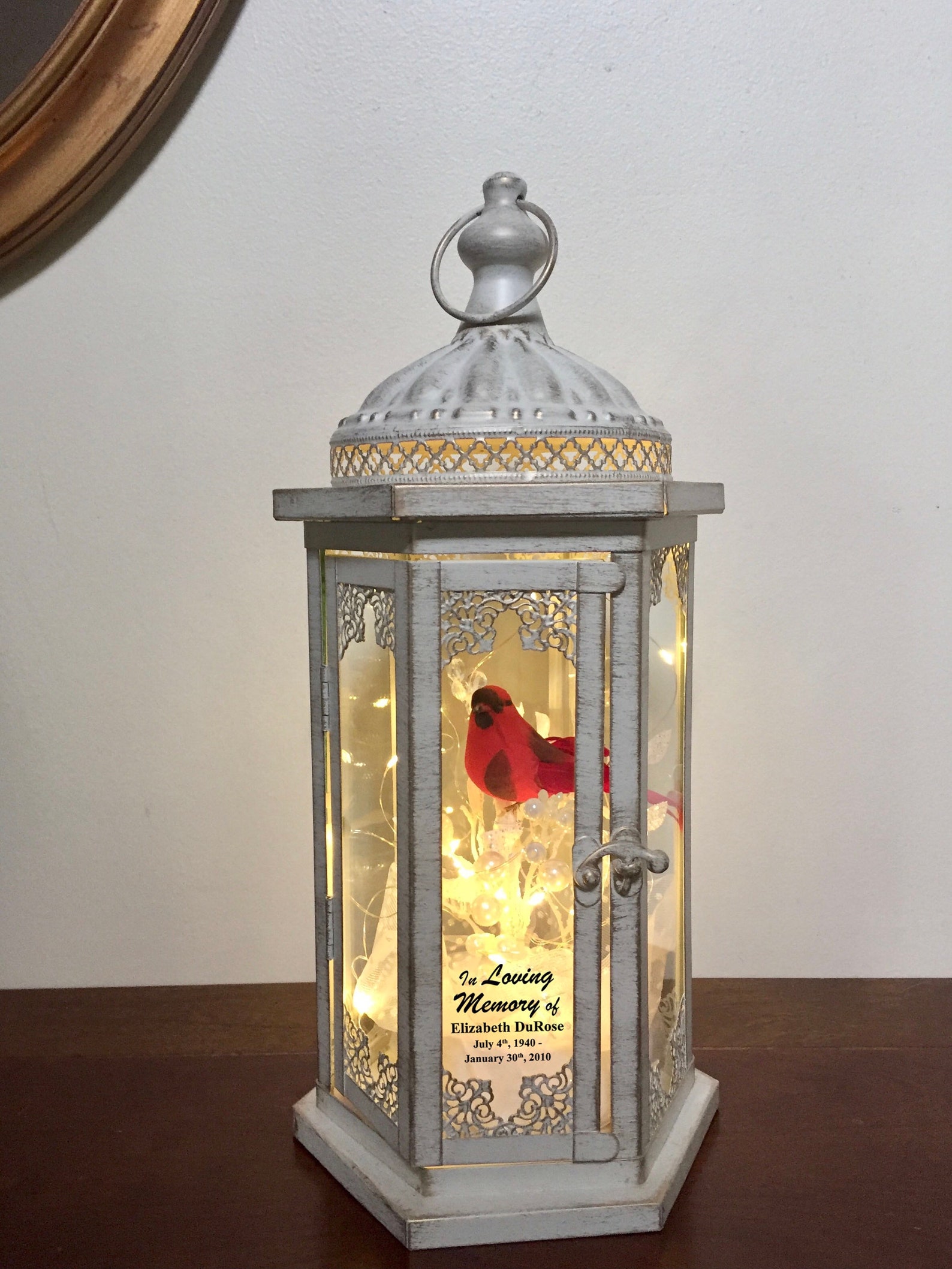 Cardinal Memorial Lantern in Memory Of Sympathy Gift Loss - Etsy