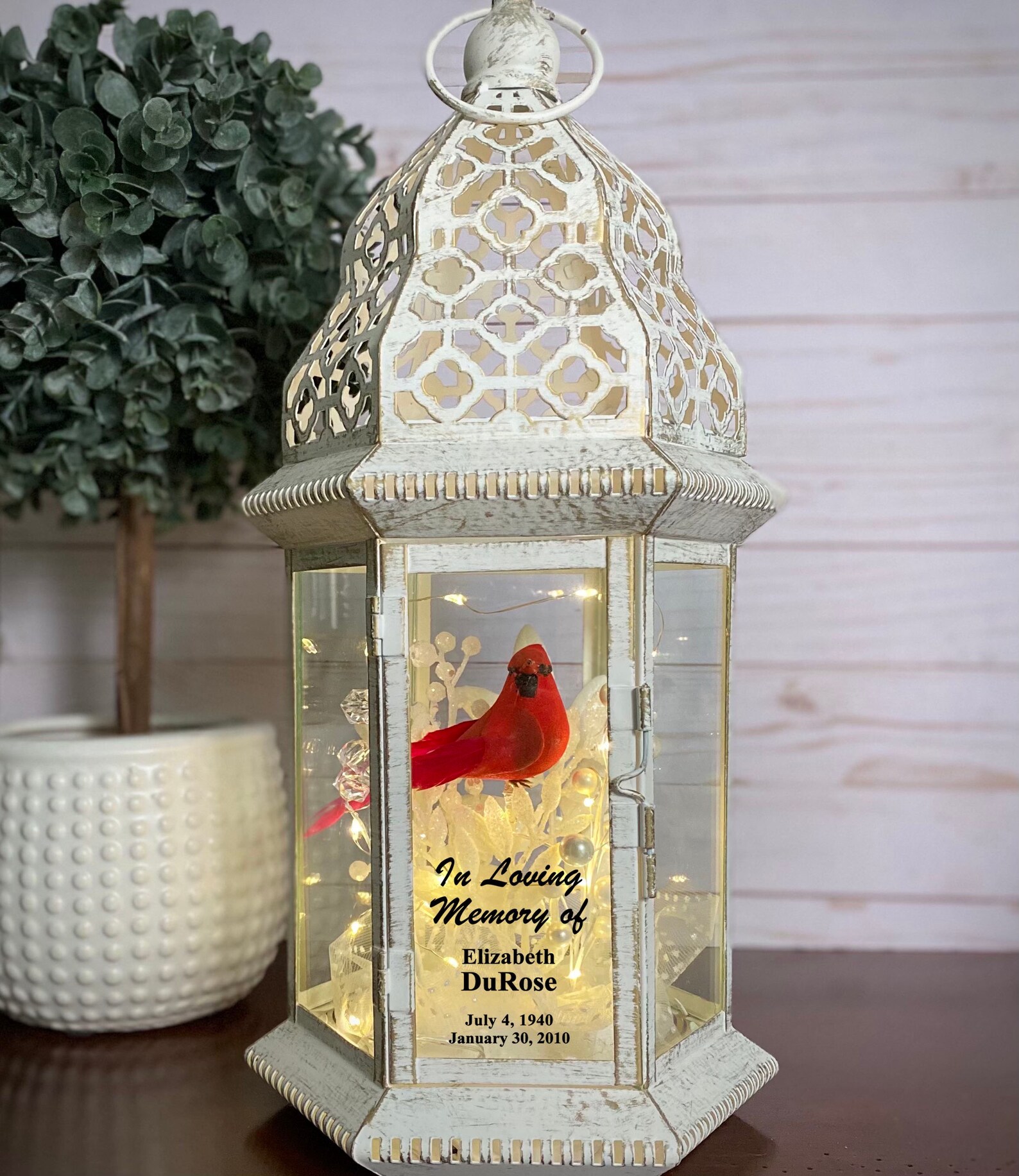 Cardinal Memorial Lantern Personalized Sympathy Gift Funeral | Etsy