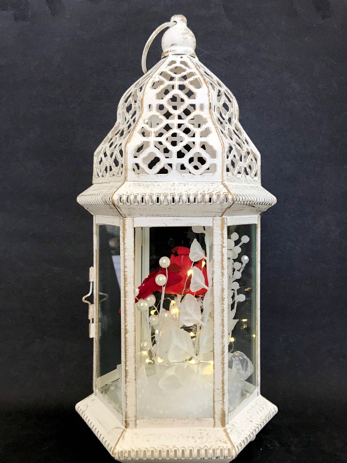 Personalized Red Cardinal Pair Lantern anniversary gift | Etsy