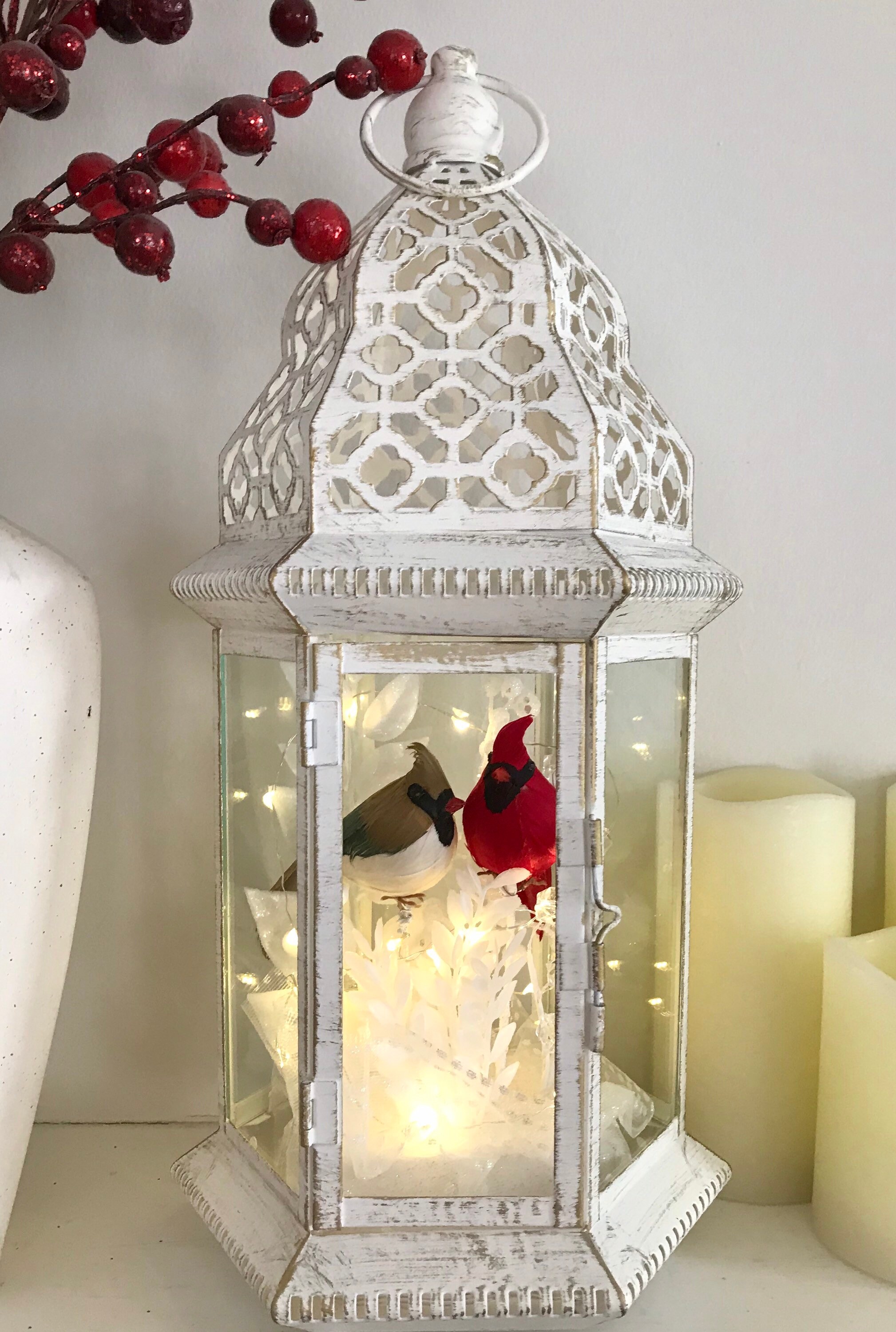 Personalized Cardinal Pair Memorial Lantern Anniversary Gift | Etsy