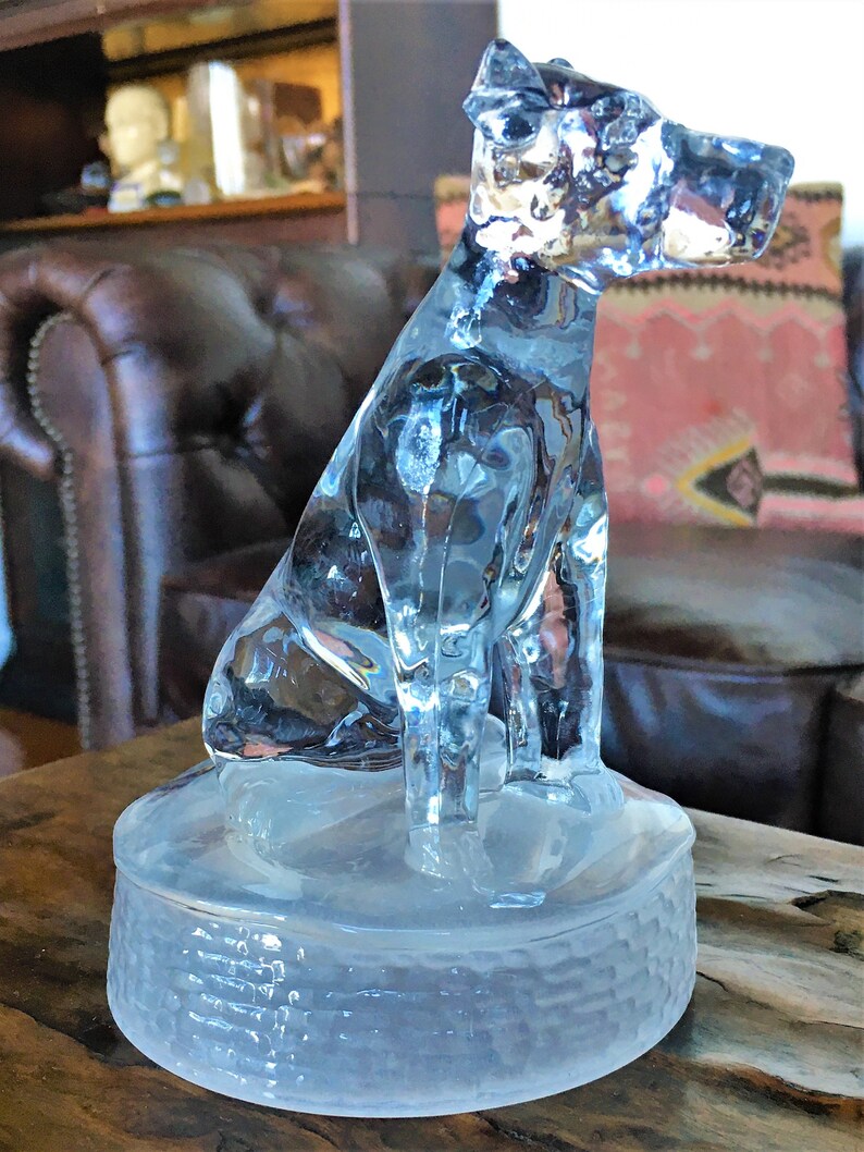 Crystal Labrador Dog Paper Weight With Frosted Base. Vintage - Etsy