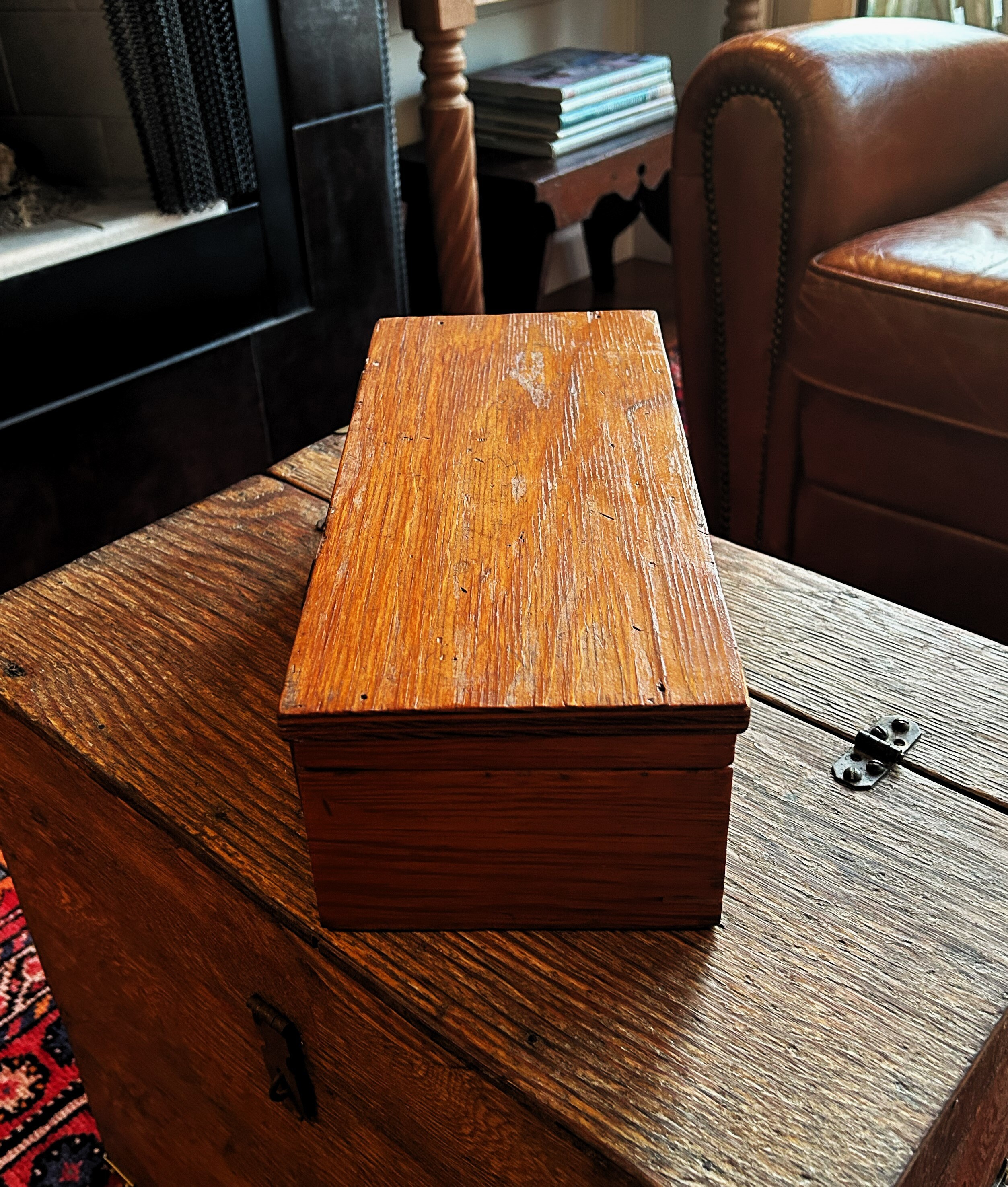 Vintage Wooden Cubby Box. Hinged Wooden Box. Desk Storage Box. Wooden ...