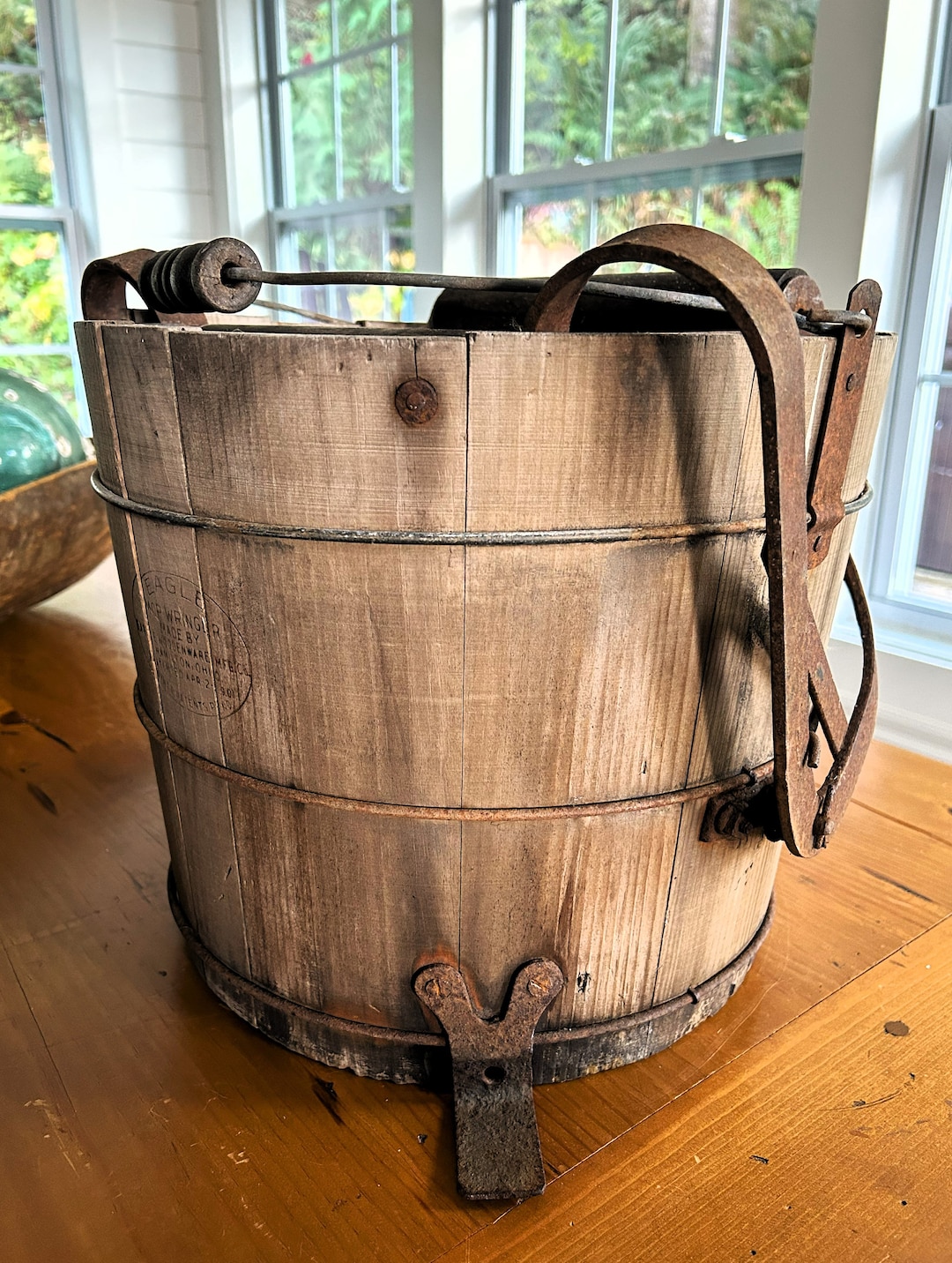 Antique Wooden Mop Bucket. Eagle Mop Ringer. Eagle Woodware, Hamilton ...