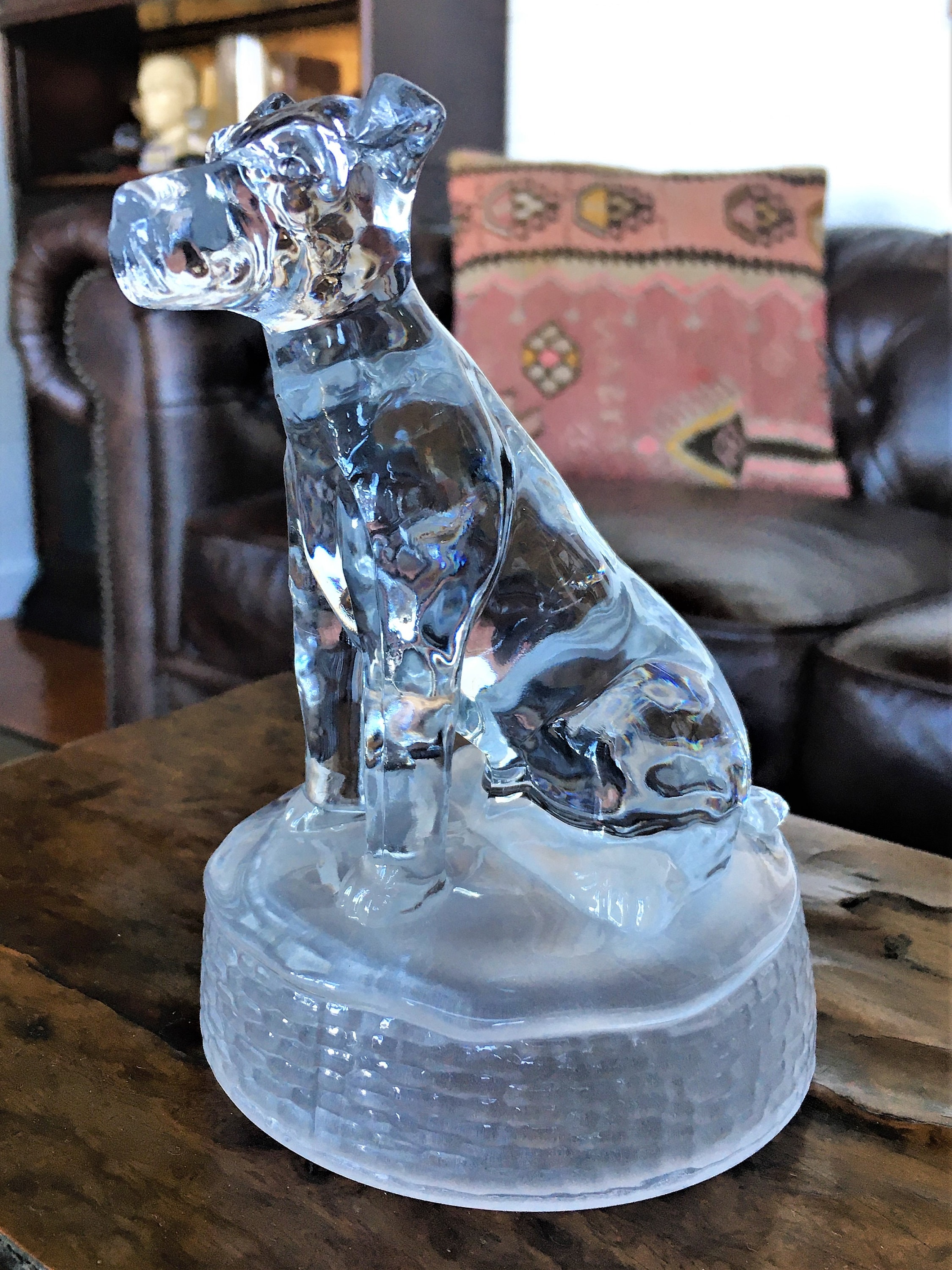Crystal Labrador Dog Paper Weight With Frosted Base. Vintage - Etsy