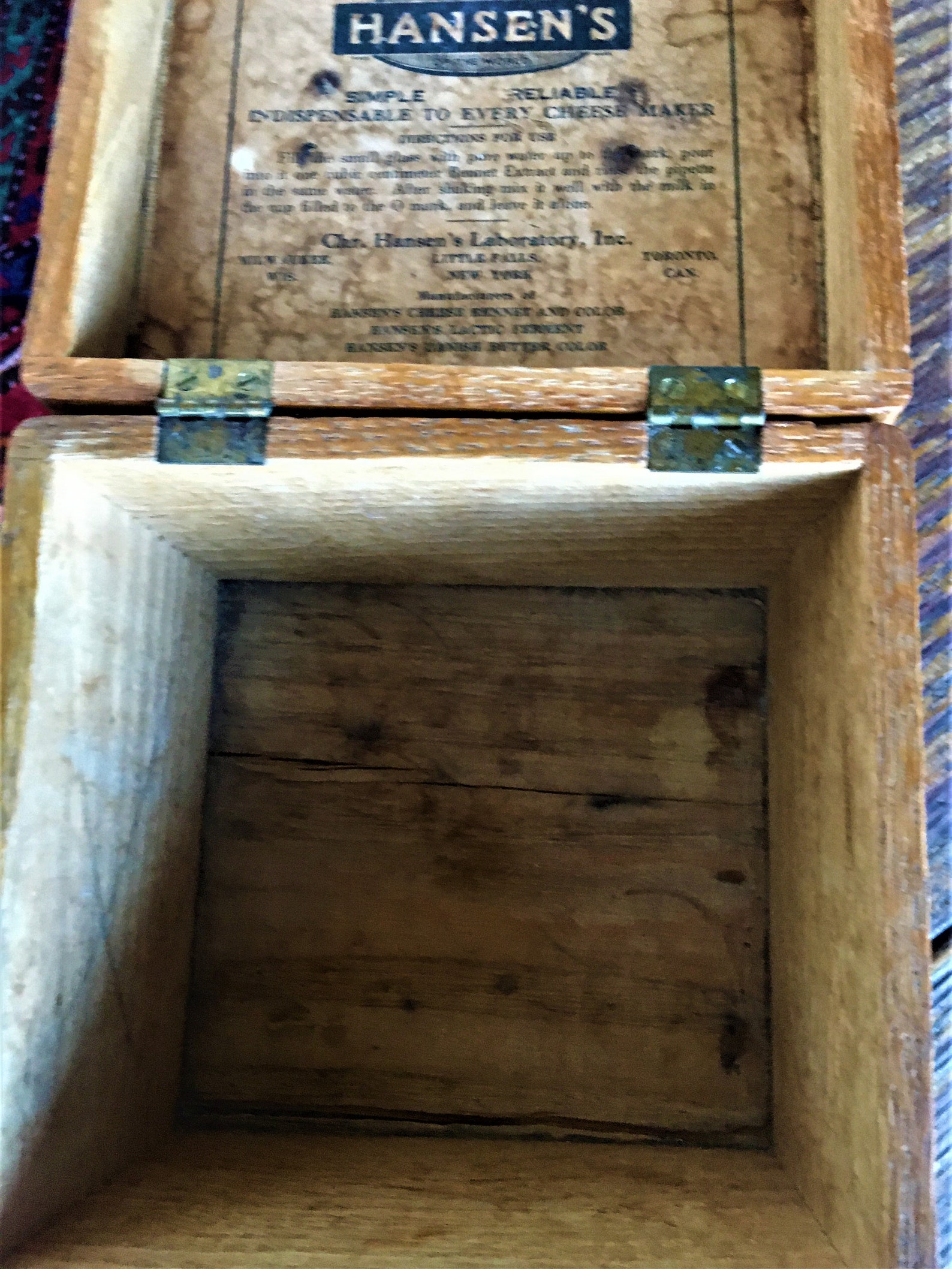 Rare Chr. Hansen's Laboratory Rennet Test Kit Wooden Dovetail Box With ...