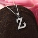Z Initial Diamond Necklace, 14k Solid Gold and Genuine Diamonds Pendant ...
