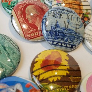 Vintage Paper 1 Pinback Buttons Pins, Vintage Stamps Made Into Pins ...