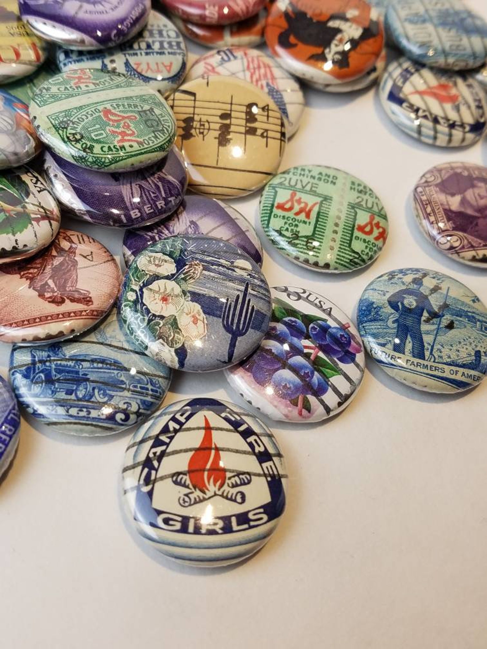 Vintage Paper 1 Pinback Buttons Pins Vintage Stamps - Etsy