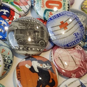 Vintage Paper 1 Pinback Buttons Pins, Vintage Stamps Made Into Pins ...