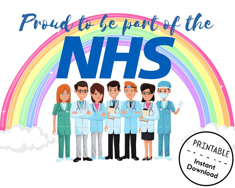 NHS Rainbow Window Poster. Proud To Be Part of the NHS A4 | Etsy