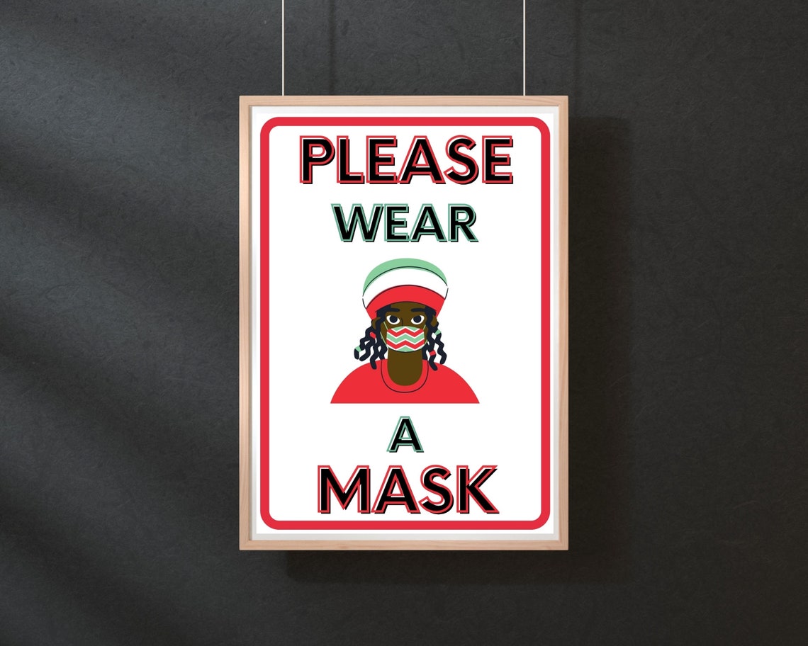 Face Mask Poster 'PLEASE WEAR A MASK' Printable A4 | Etsy