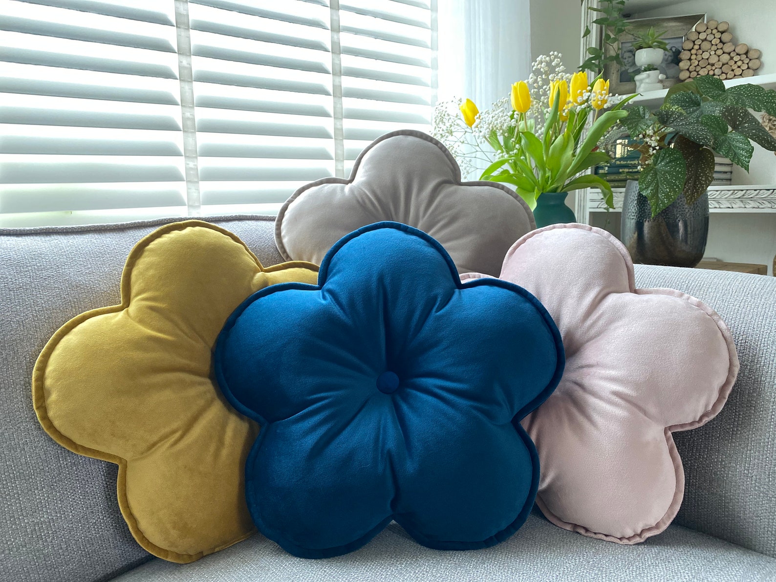 Rust Orange Velvet Flower Shaped Cushion Flower Shaped - Etsy UK