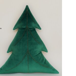 Pine Tree Shaped Cushion, Christmas Tree Pillow, Emerald Green Throw ...