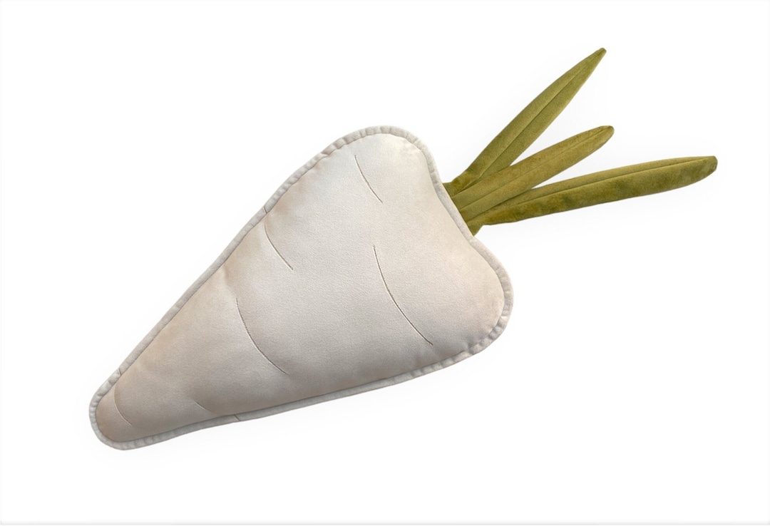 Cream Carrot Parsnip Shaped Velvet Cushion, Easter Pillow, Decorative ...