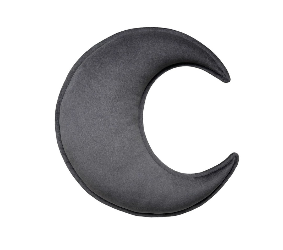 Charcoal Grey Velvet Crescent Moon Pillow: Celestial Nursery Decor - Etsy