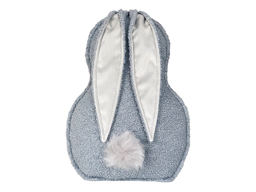 Grey Boucle Bunny Shaped Cushion Rabbit Pillow Easter Decoration Spring ...