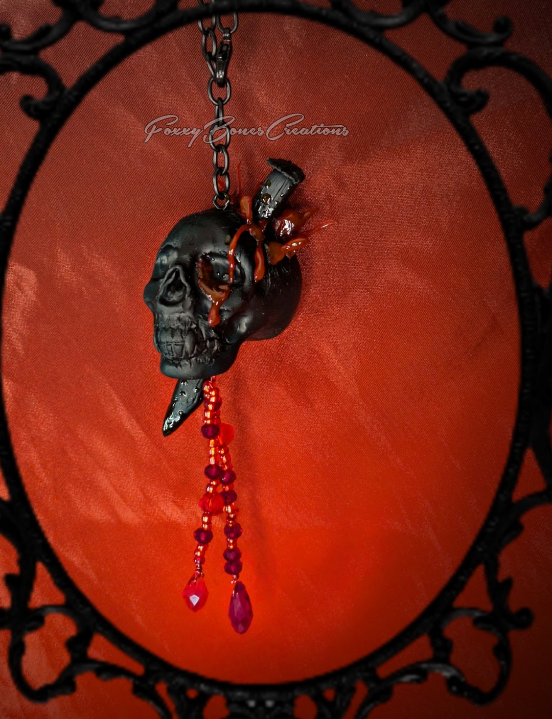 Blood Rush Staked Vampire Skull Car Charm - Etsy