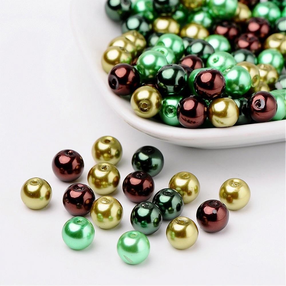 100 Glass Pearl Beads Mix 8mm Jewellery Making Crafts Mixed - Etsy UK