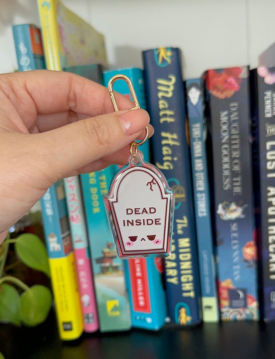 DEAD INSIDE Keychain // Funny Keychain, Gag Gift, Funny Gift, Emo ...