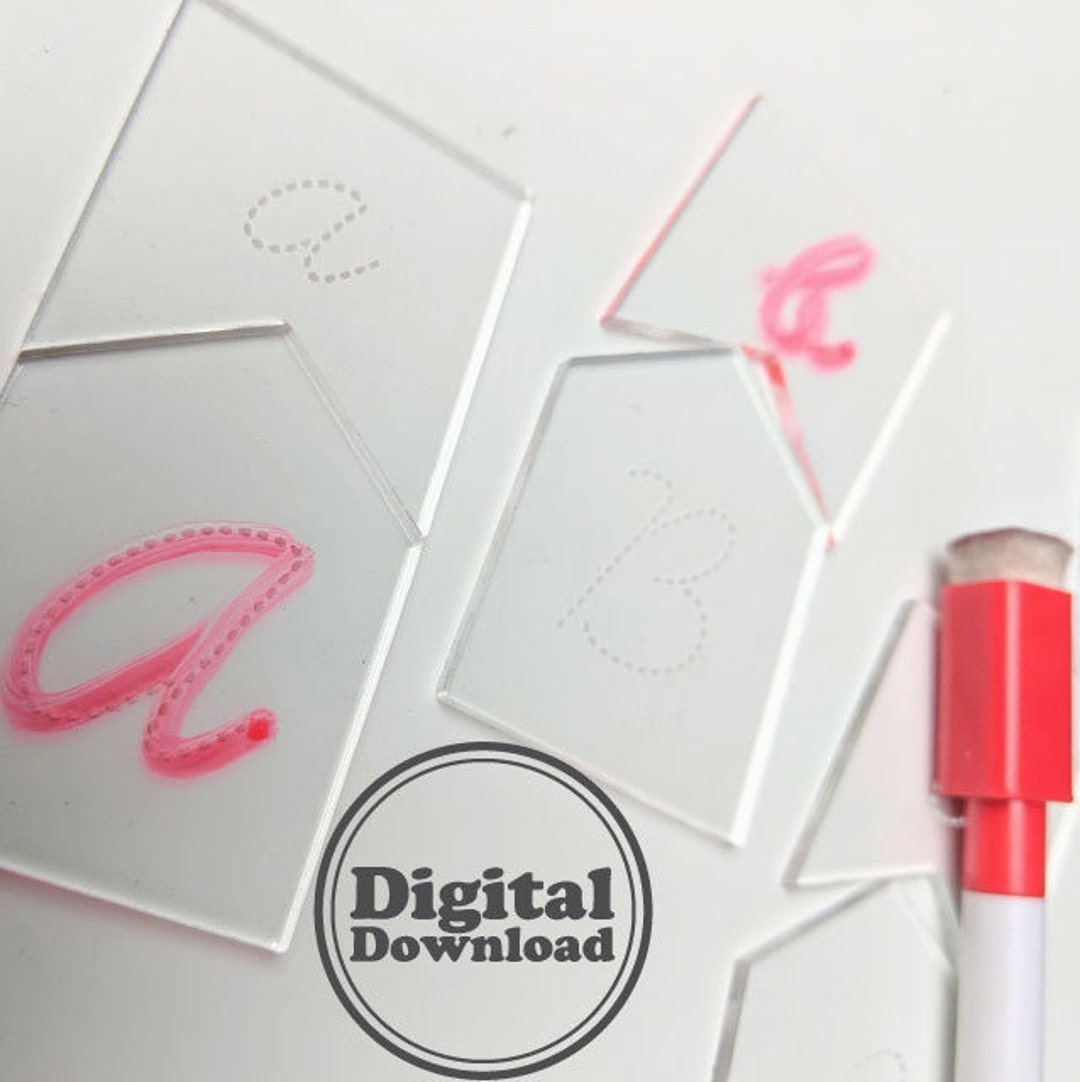 Cursive Flashcards Digital File, Uppercase and Lowercase, Laser File ...