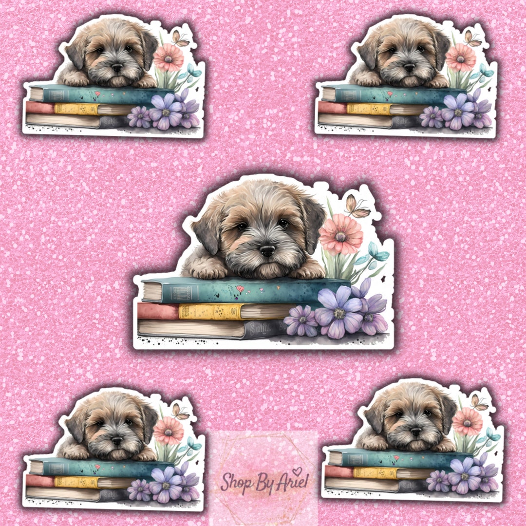 Cute Puppy in Books Sticker|sticker|decal| Mother's Day| Mom| Mama ...