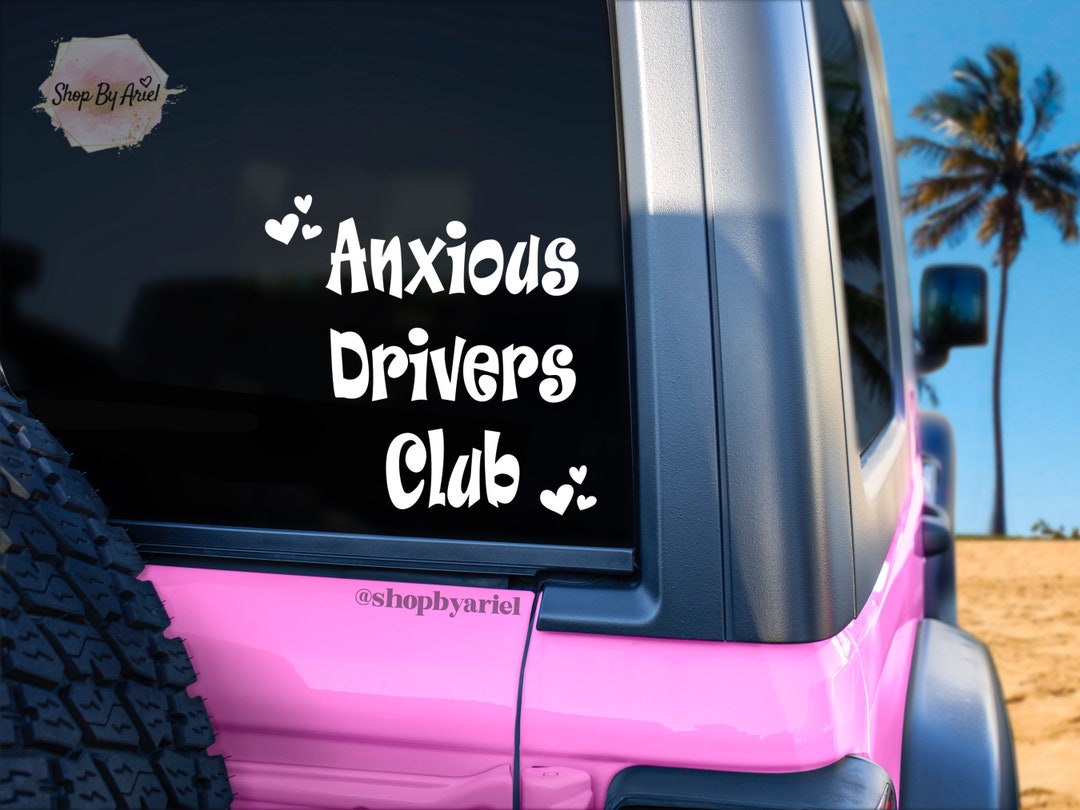 Anxious Drivers Club Decal, Car Decal, Car Decal for Women, Decal ...