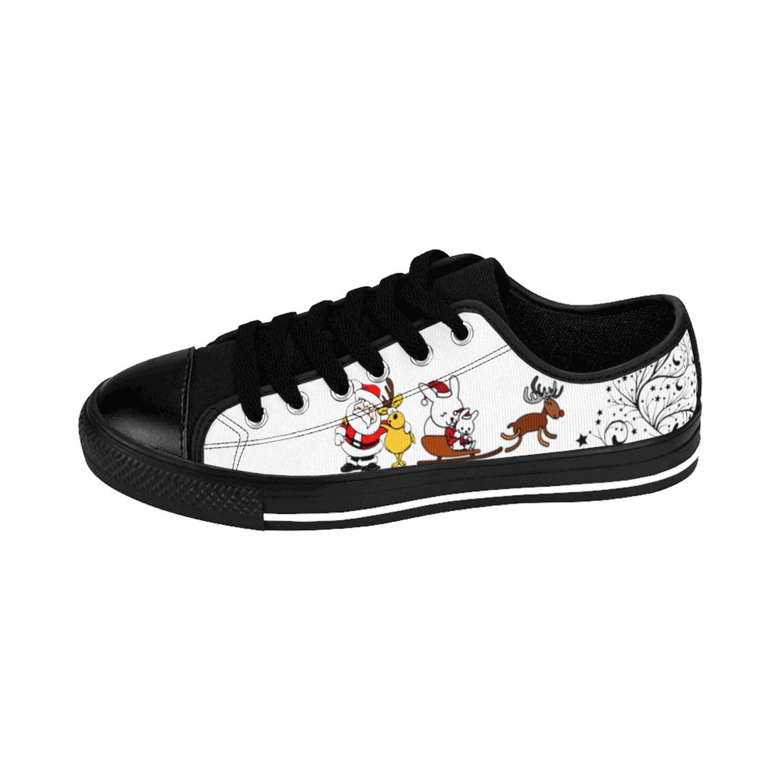 Christmas Sneakers Womens Reindeer Tennis Shoes Teen Girl Santa Shoes ...