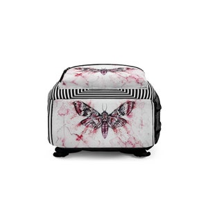 Moth Backpack made in USA Book Bag Black White Backpack - Etsy