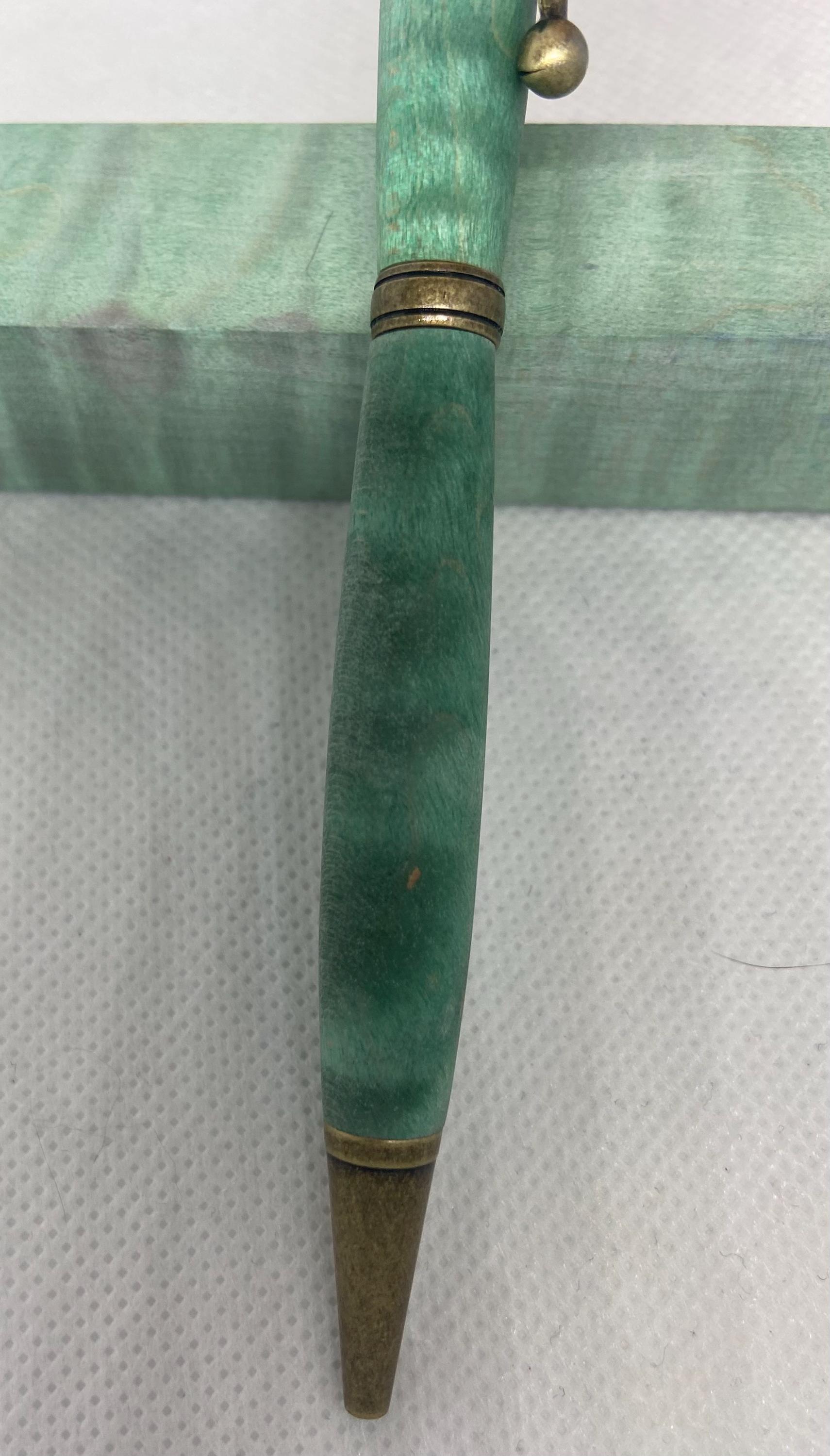 Wooden Pen Hand Turned Green Curly Maple - Etsy
