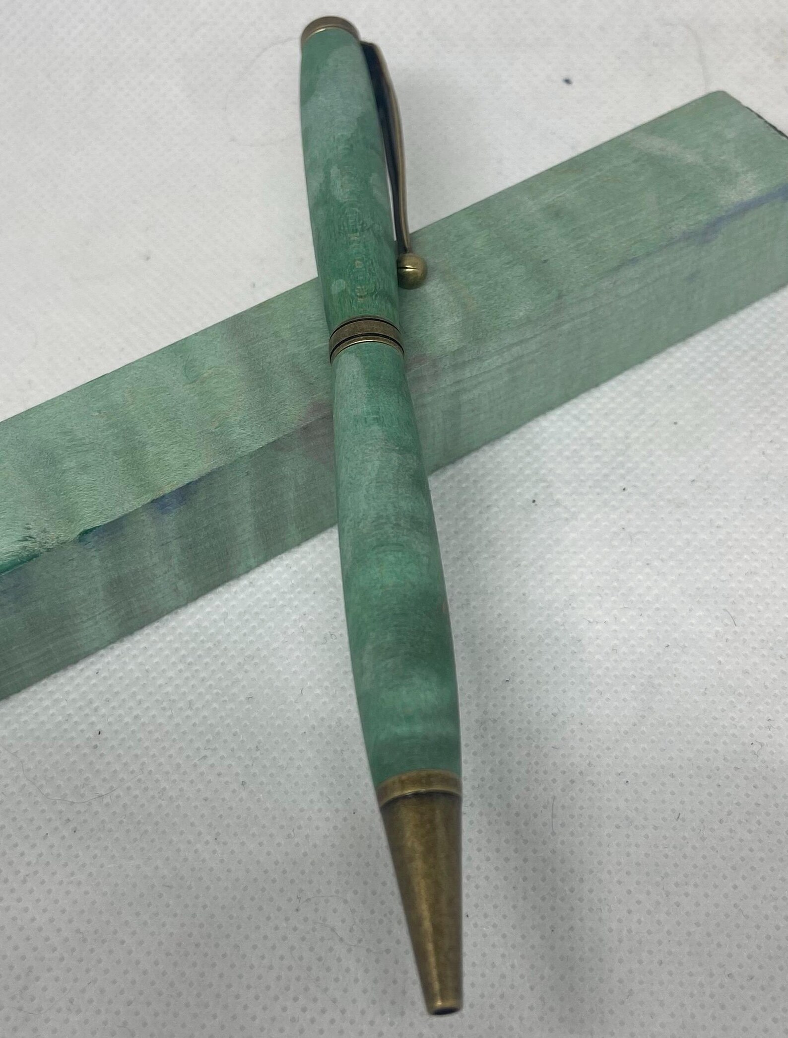 Wooden Pen Hand Turned Green Curly Maple - Etsy