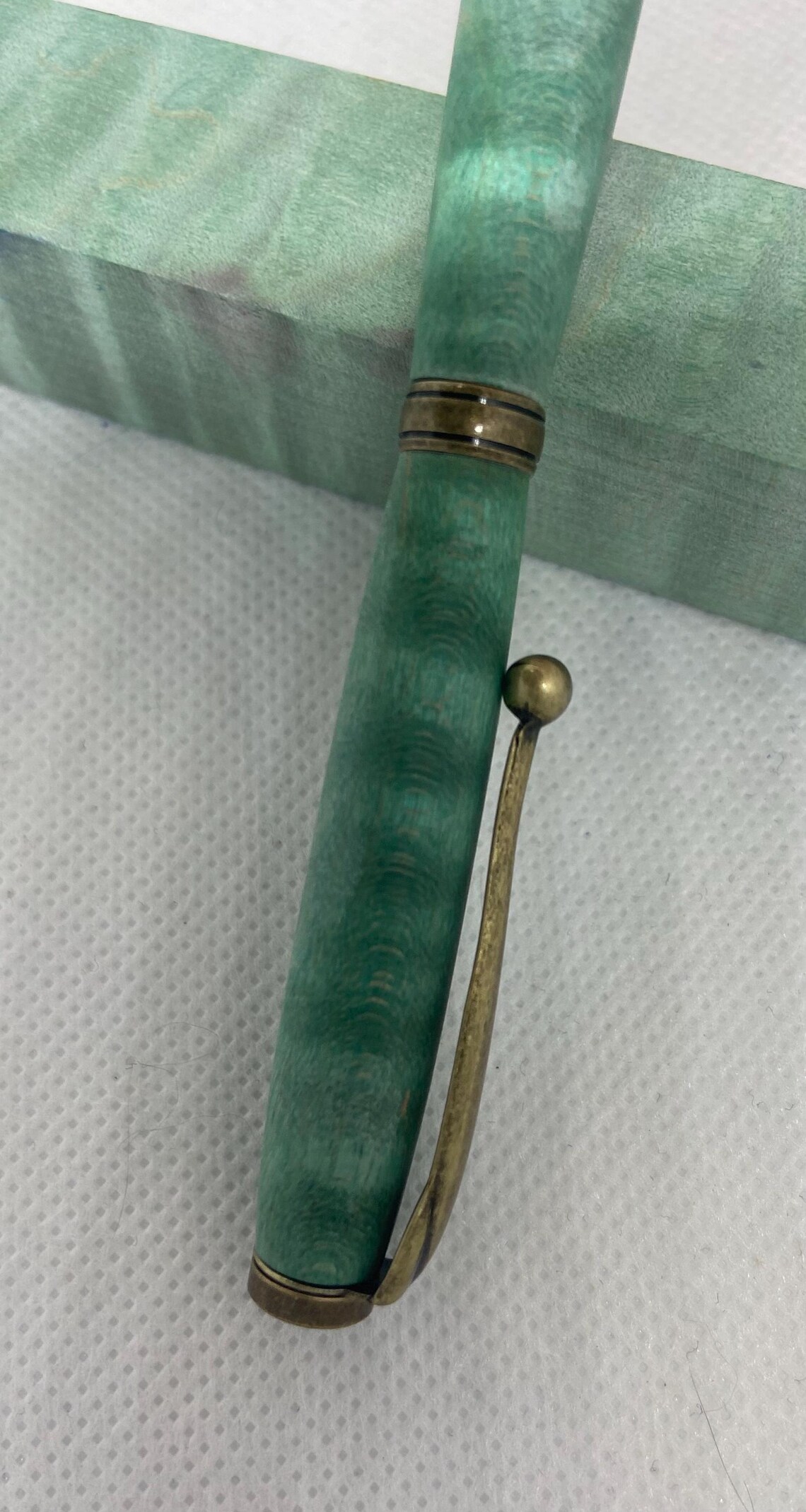 Wooden Pen Hand Turned Green Curly Maple - Etsy