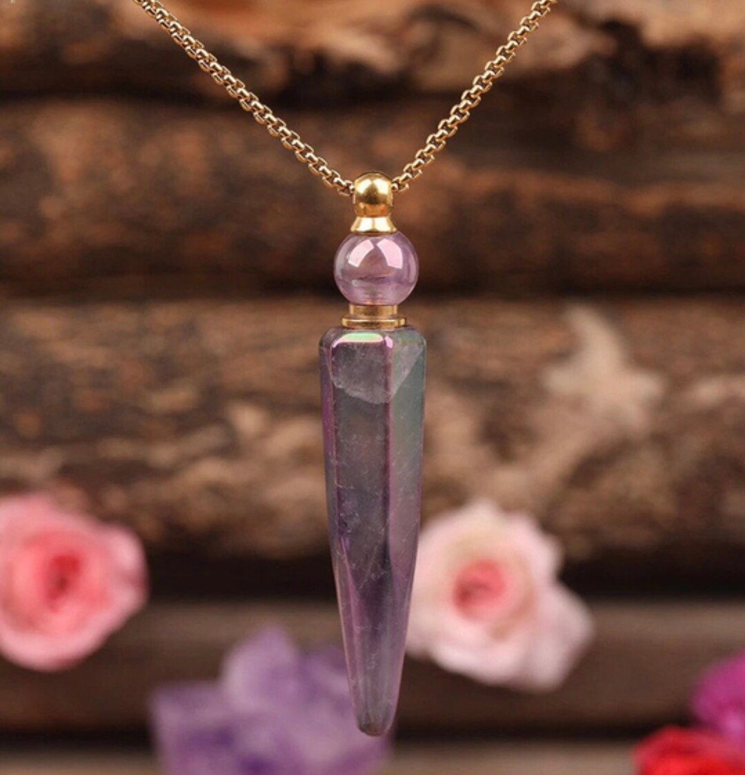 Amethyst Crystal Vial Necklace Bottle Pendant Urn for Cat - Etsy