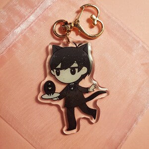 OMORI Maid Butler Cafe Double Sided Acrylic Charms Glitter Epoxy Cute ...