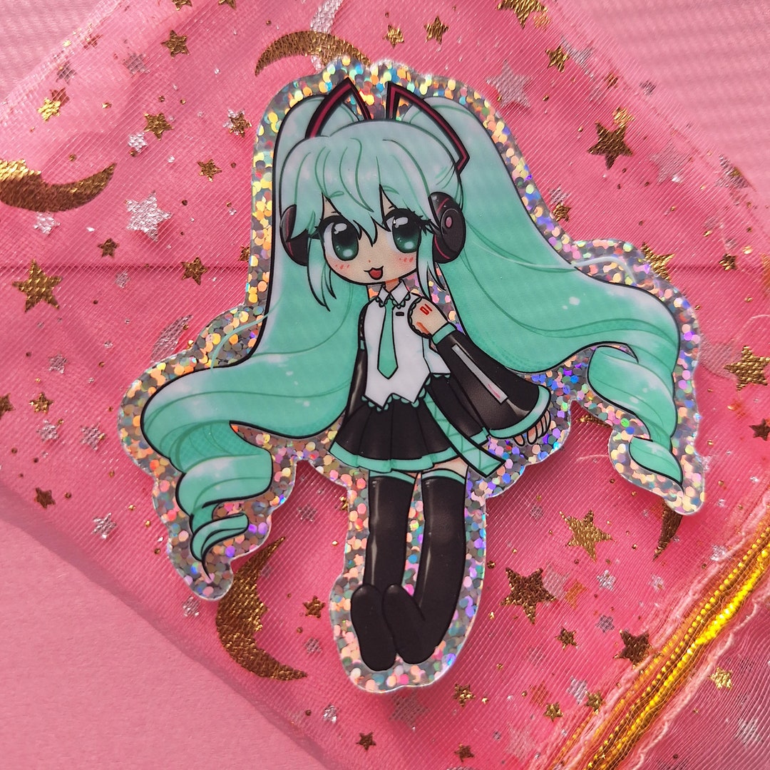VOCALOID Hatsune Miku Cute Kawaii Glitter Prismatic 3 Inch Sticker ...
