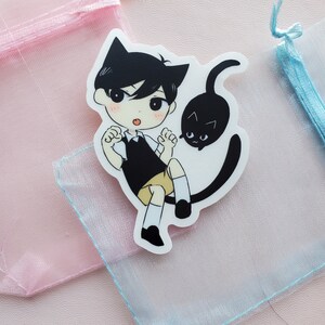 OMORI Cat SUNNY Cat and MEWO 3 Clear Vinyl Stickers Cute Kawaii Horror ...