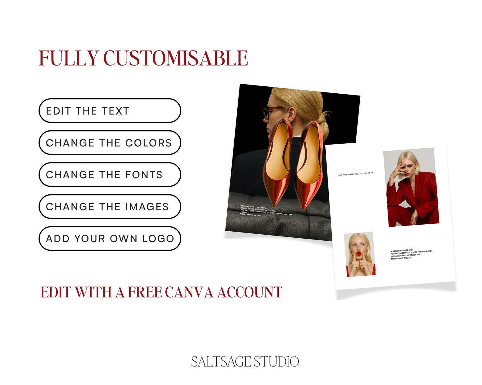 Bold Red Instagram Templates – Modern Canva Editable Instagram Posts ...