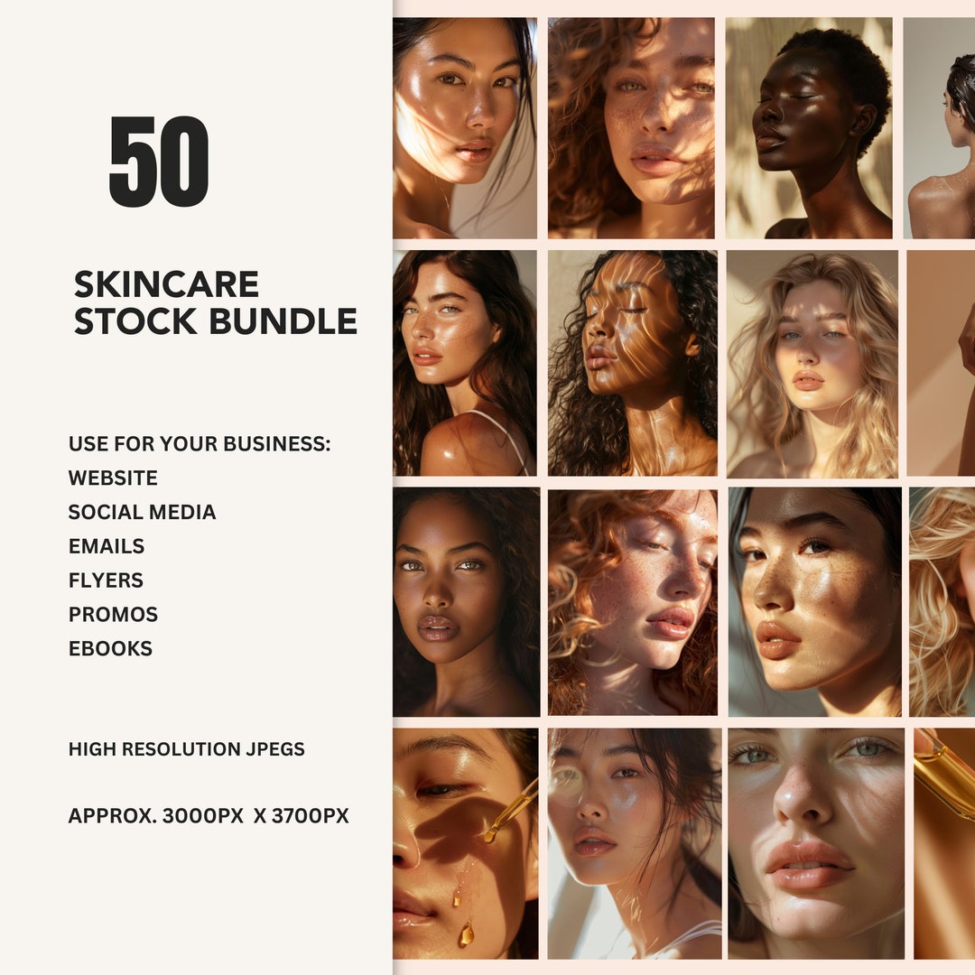 Skincare Stock Photo Bundle, Beauty Lifestyle Stock Images for Business ...