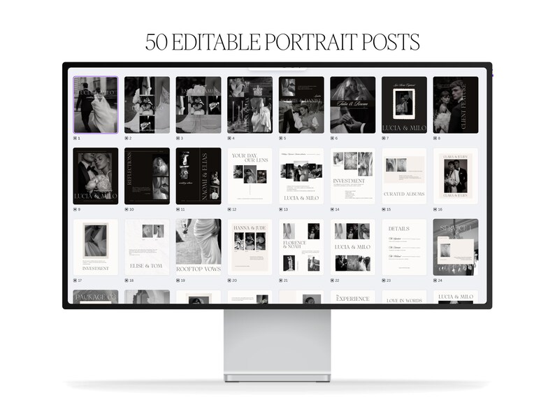 Wedding Photographer Instagram Templates: 50 Luxury Editable Canva ...
