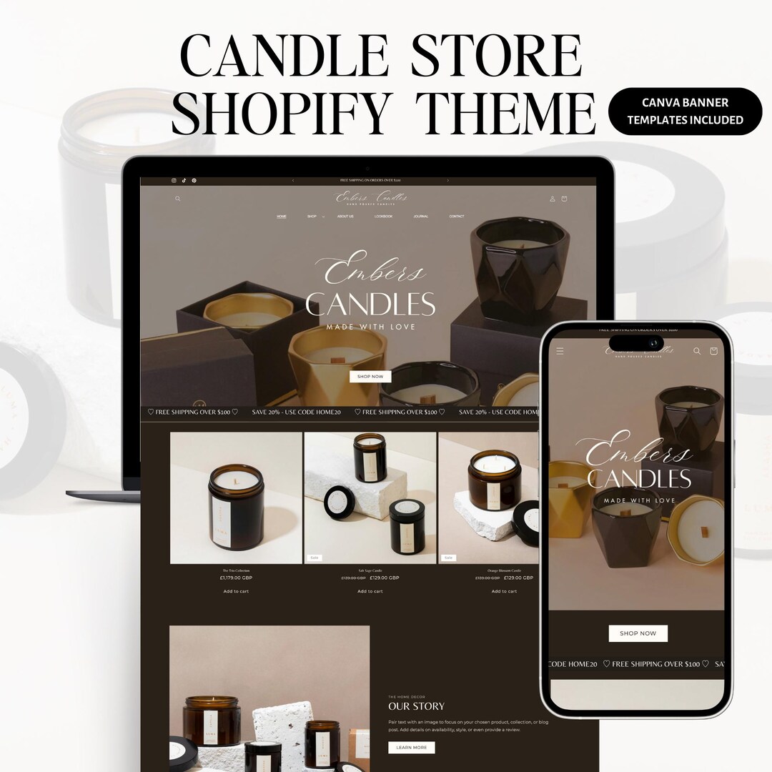 Candle Shopify Store Theme, Modern Dark Shopify Theme, Luxury Shopify ...
