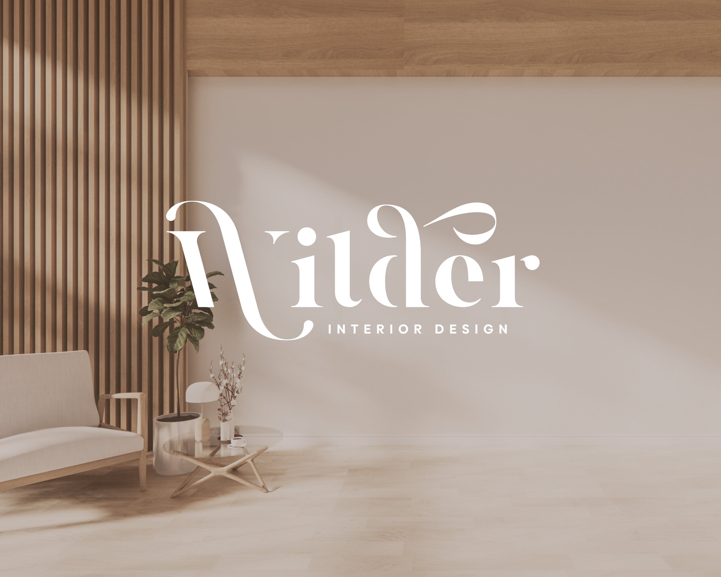 Modern Minimal Logo Design Interior Design logo Watermark | Etsy