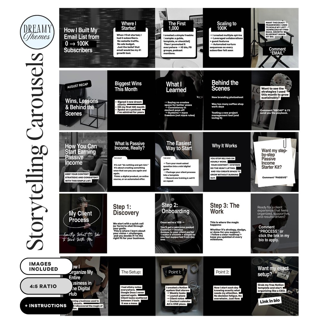 Instagram Carousel Templates, Seamless Posts, Dark Social Media, Story ...