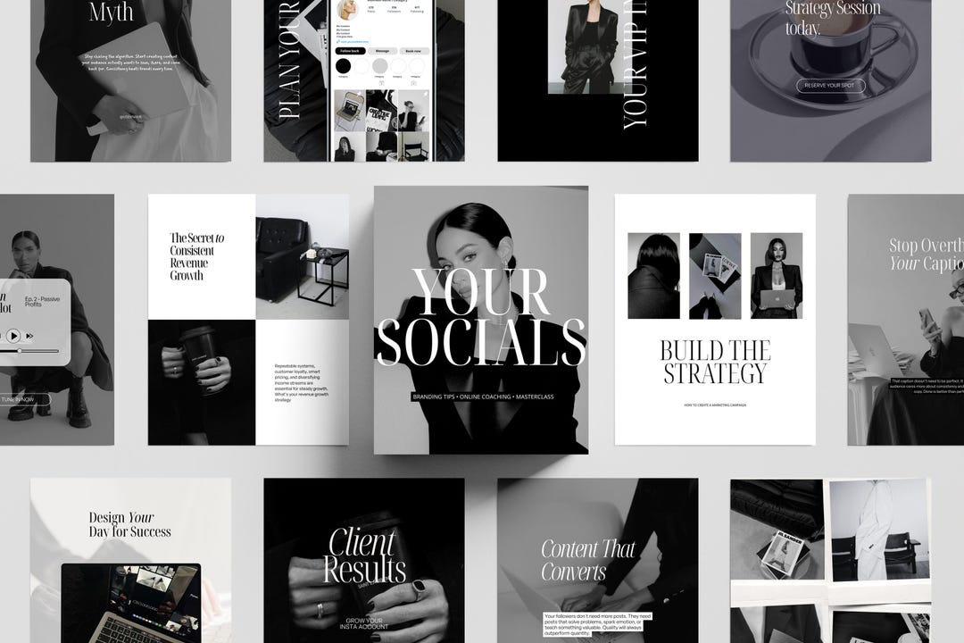 Bold Editorial Canva Instagram Templates | Social Media Bundle for ...
