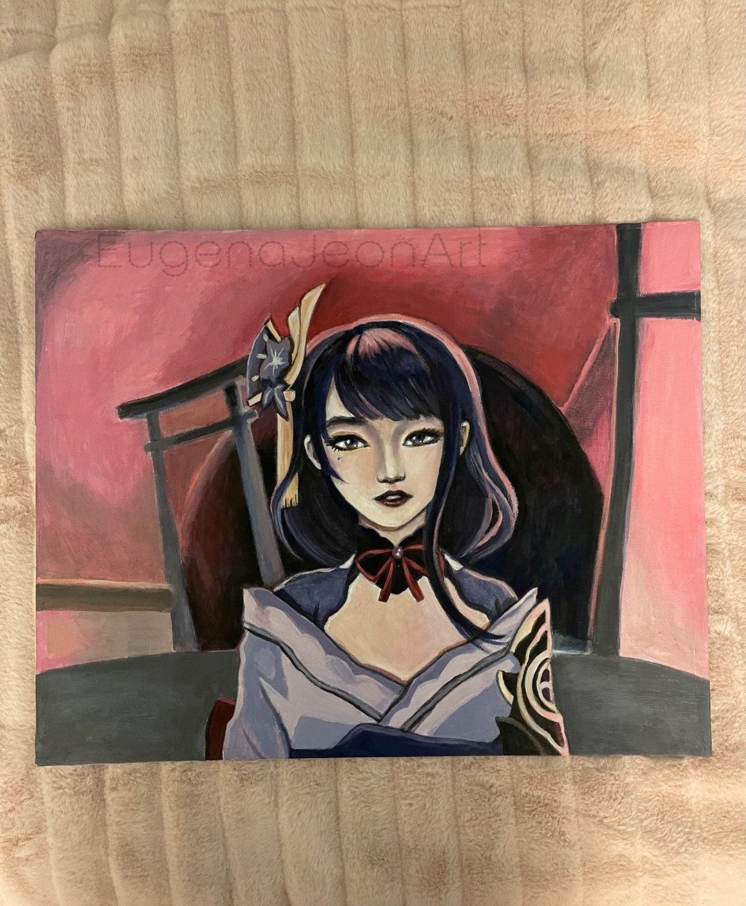 Genshin Impact Raiden Shogun Acrylic Painting 16'x20' - Etsy