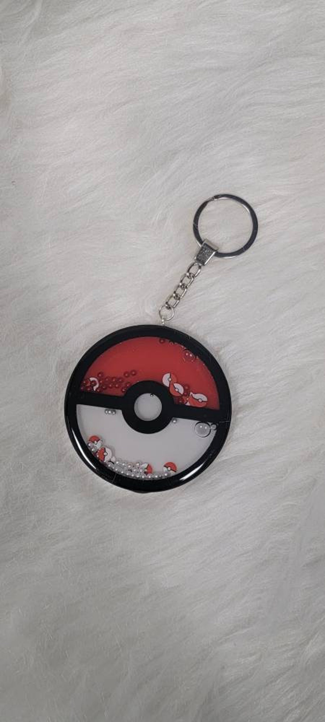 Poke Shaker Keychain // Poke Ball // Resin Shaker Keychain - Etsy