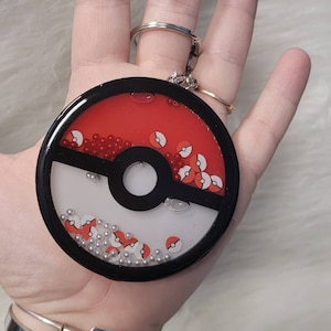 Poke Shaker Keychain // Poke Ball // Resin Shaker Keychain - Etsy