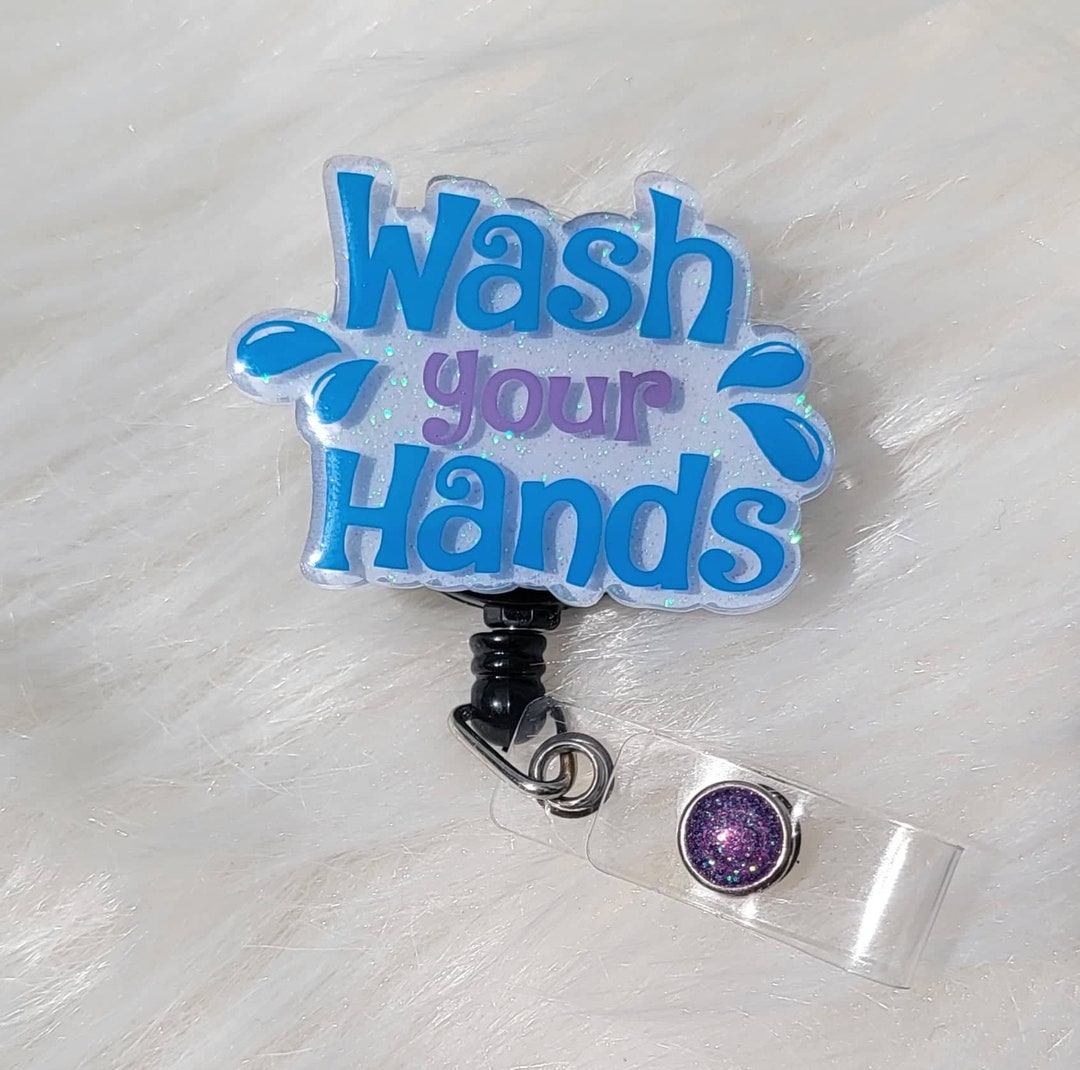 Wash Your Hands Badge Reel/id Holder - Etsy