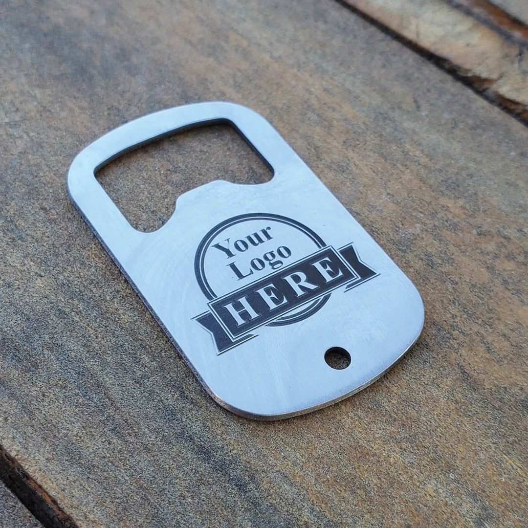 Personalized Minimalist Dog ID Bottle Opener Tag Military Business ...