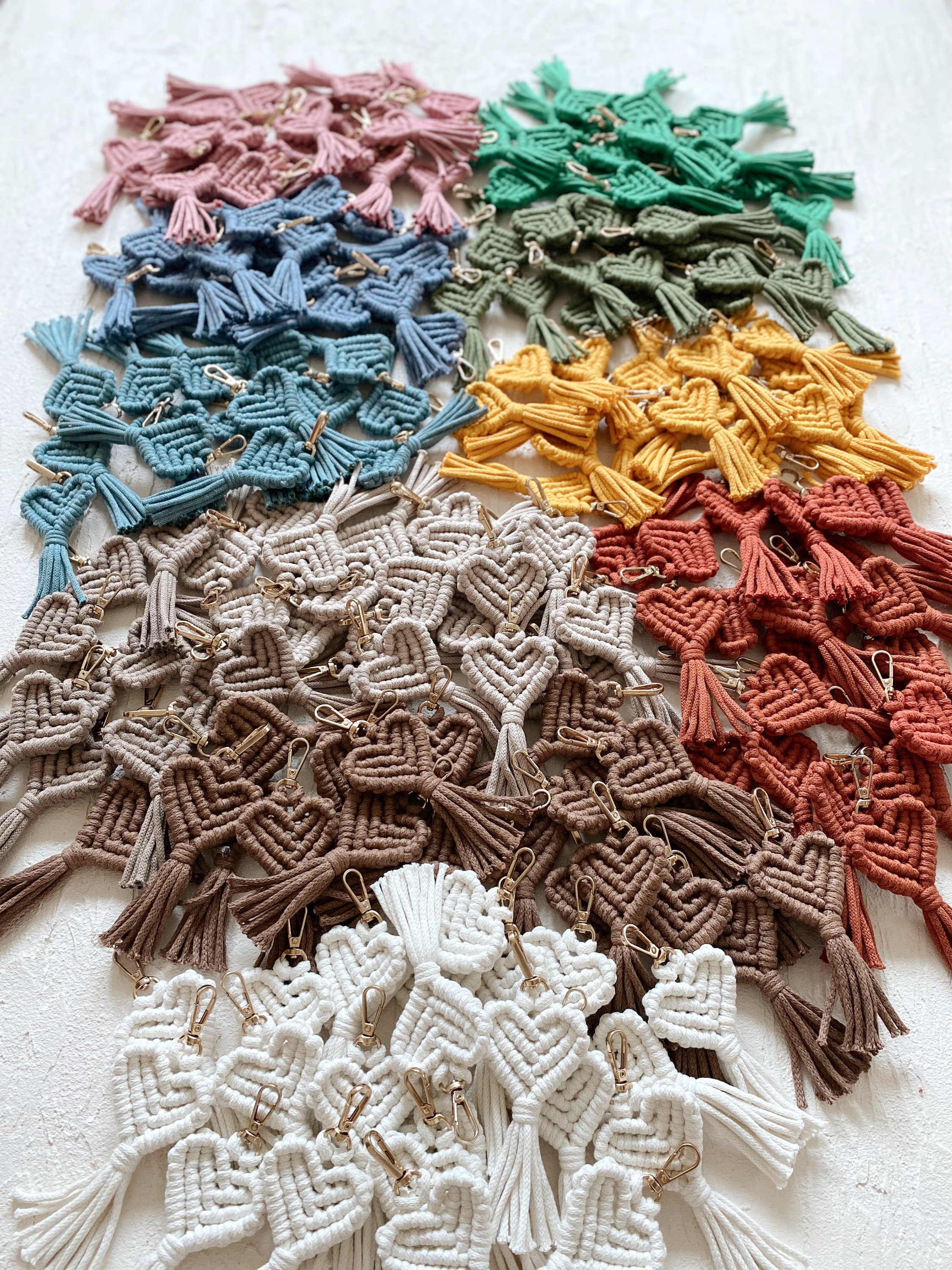 Macrame Heart Keychain | Handmade Accesories | Wedding Gifts | Bag ...